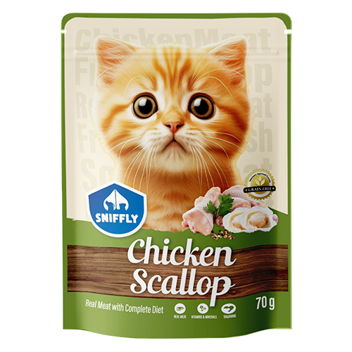 Sniffly Cat Chicken Scallop Pouch – Sniffly